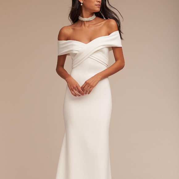 Theia | Dresses | Bhldn Theia Blake Wedding Gown Size 4 Crepe New ...